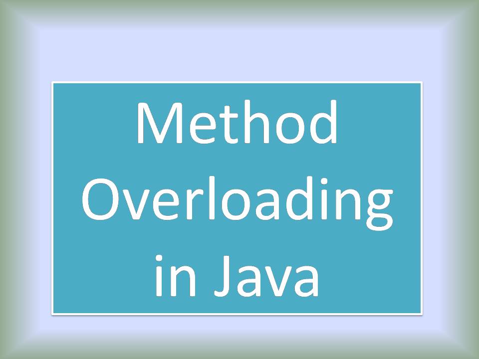 Method Overloading In Java Java Tutorials And Java Concept